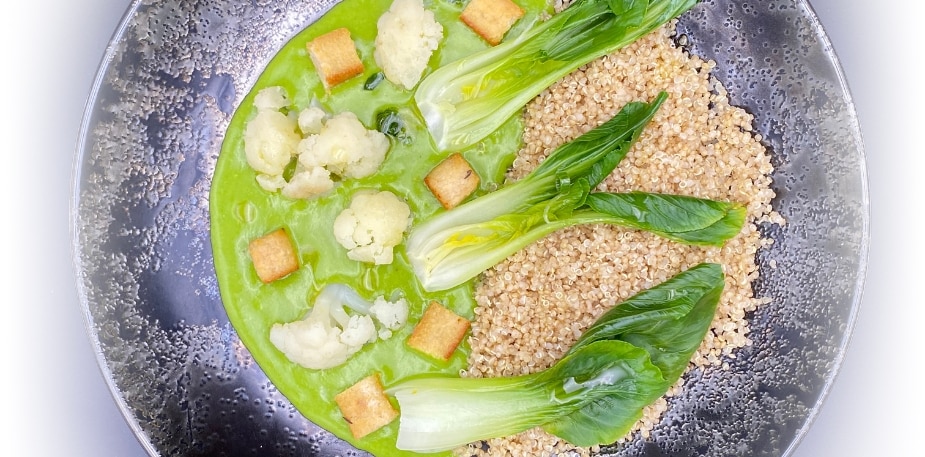 Curry doux quinoa, chou-fleur et chou pak-choï - Recette