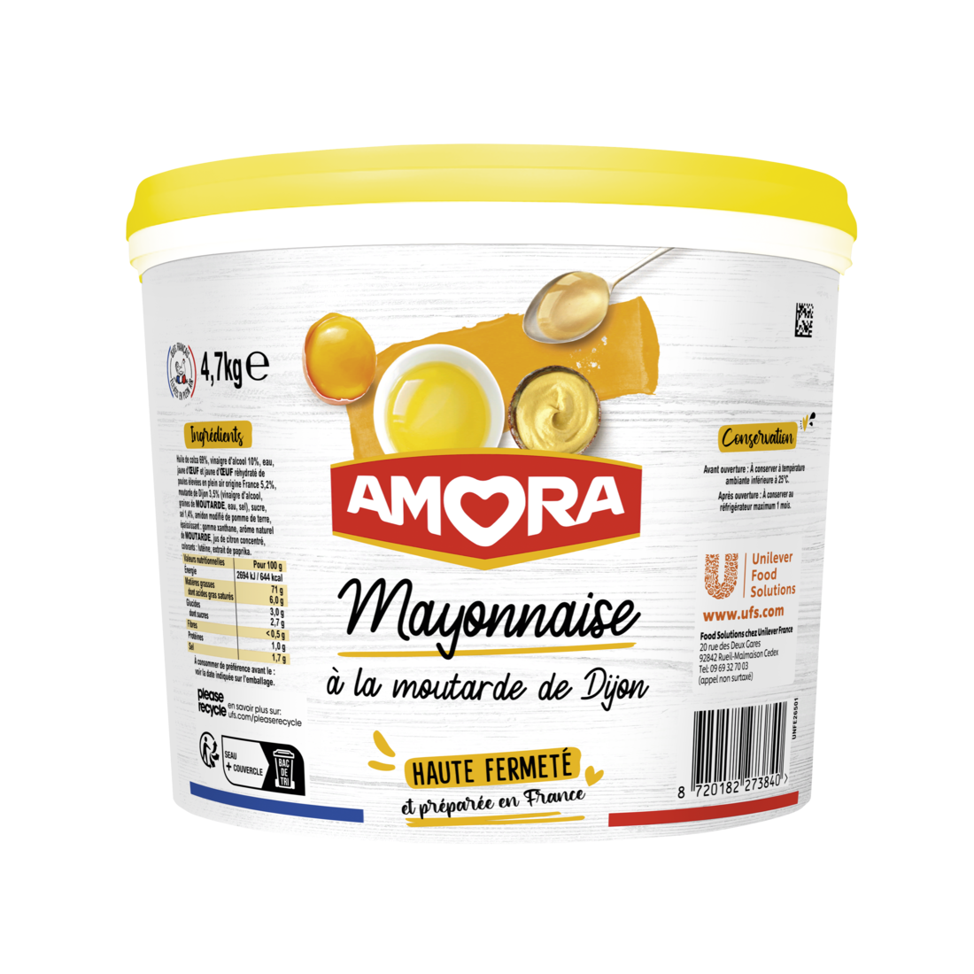 Amora Mayonnaise à la moutarde de Dijon Haute Fermeté seau 5L